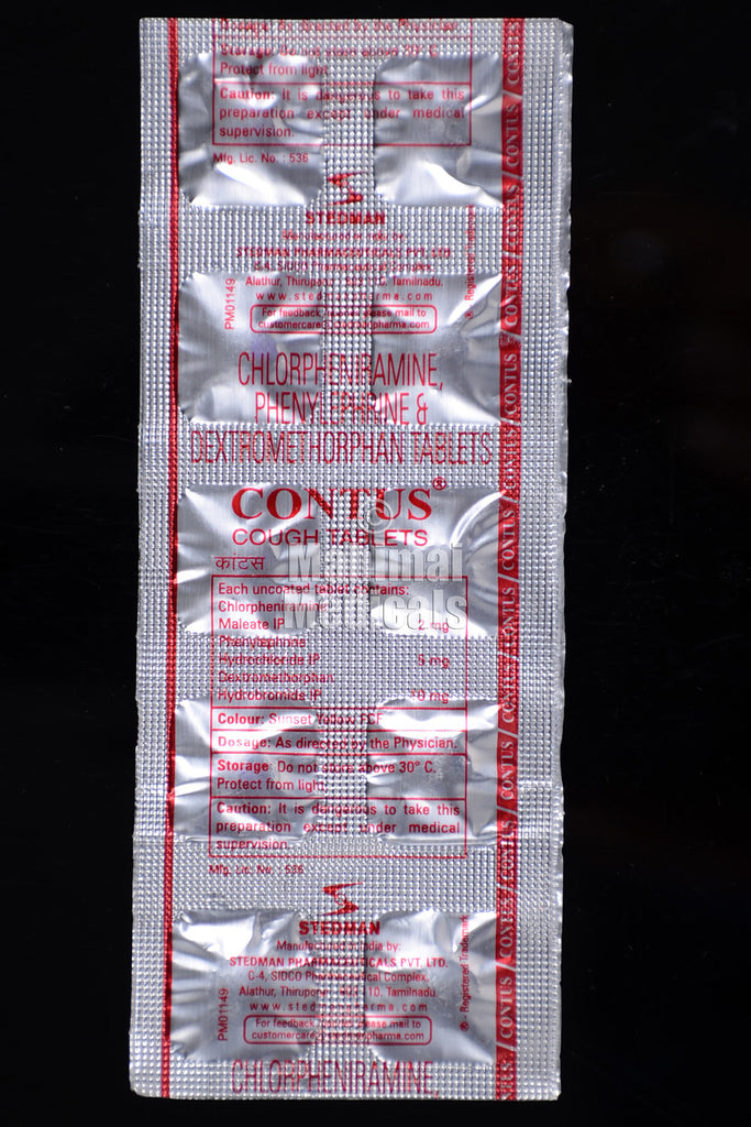 Contus Cough 5 Mg/25 Mg/10 Mg Tablet – MahimaiMedicals