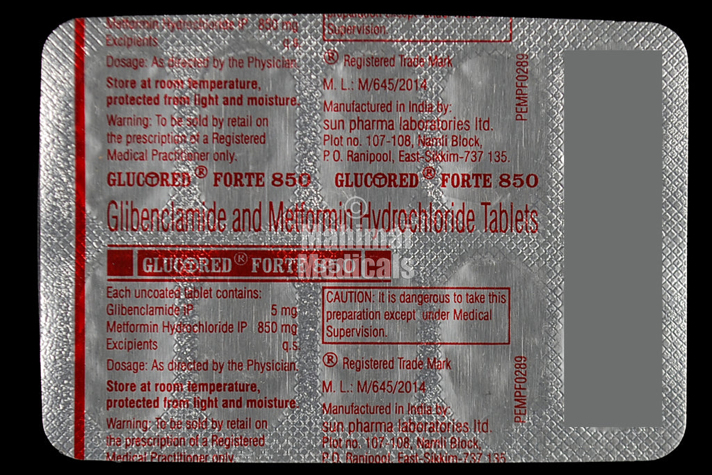 Glucored Forte 850 Tablet – MahimaiMedicals